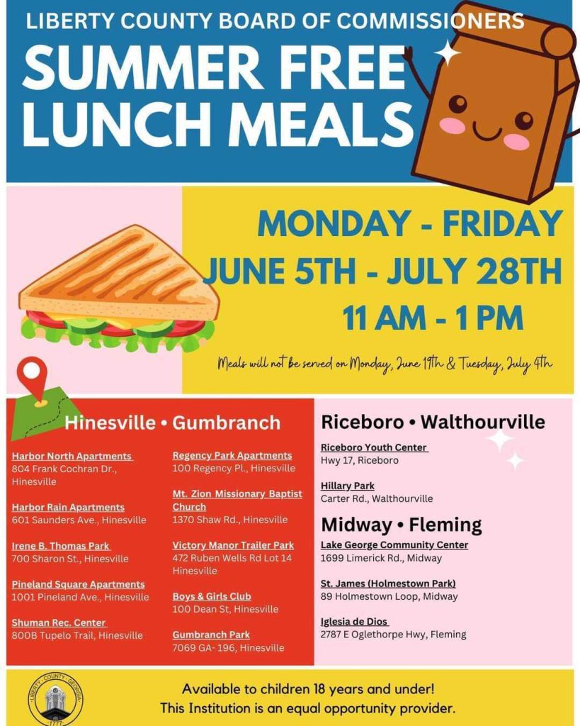 Summer Free Lunch Meals - Liberty County