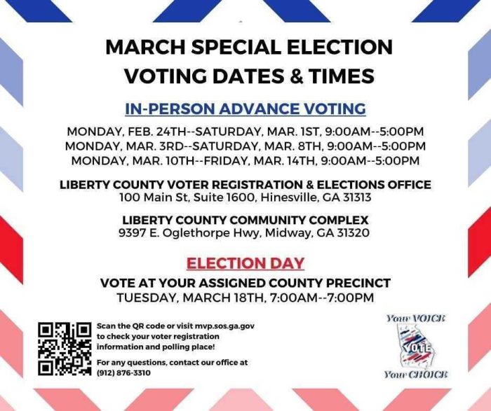 March Special Election Voting Dates & Times - Liberty County